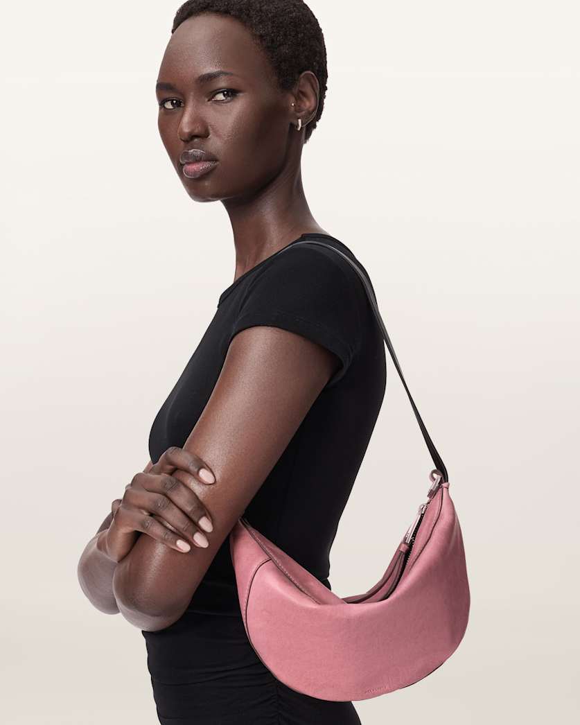 Luna Leather Shoulder Bag RASPBERRY PINK | ALLSAINTS